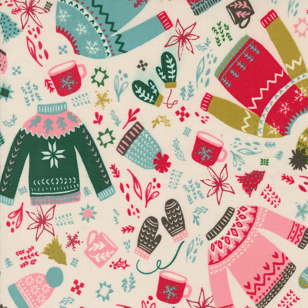 Moda Christmas Cozy Wonderland Natural Jumpers Fabric Shop Uk Stockist ...