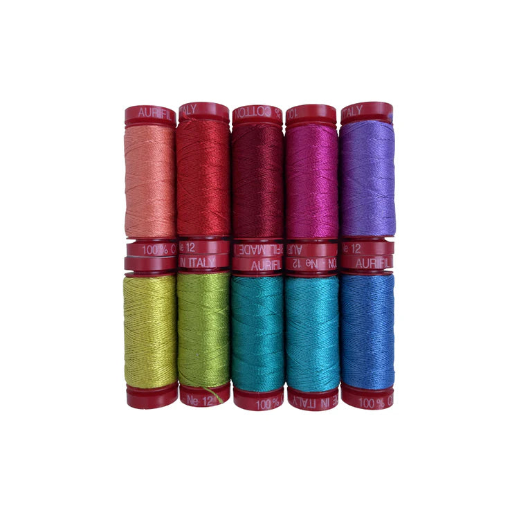 Aurifil Foundations 10 Spool Pack - 12wt Assorted Colours – A Beautiful ...