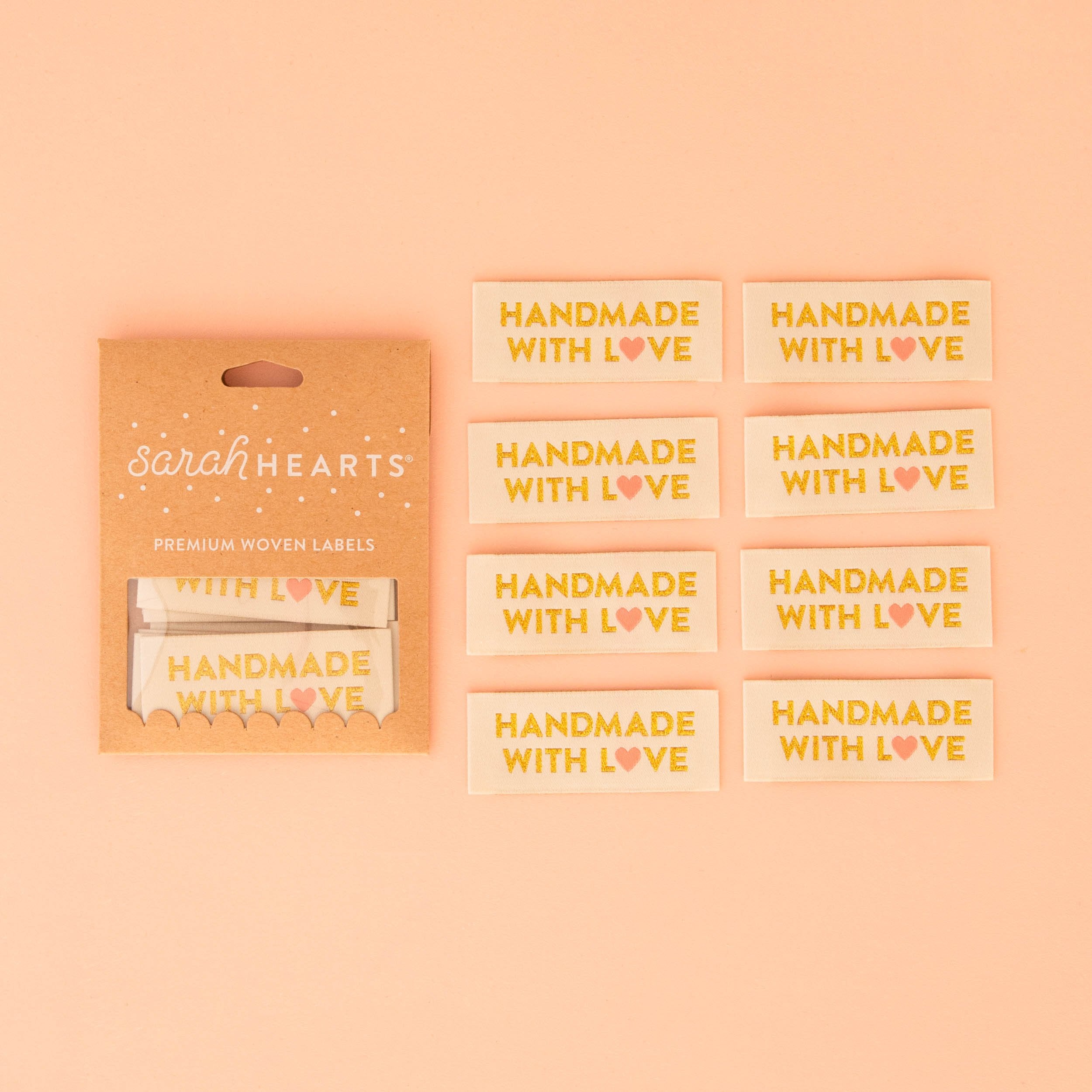 Sarah Hearts Sew In Labels Handmade With Love - 8 Pack UK Fabric Shop ...